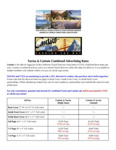 Advertising in Tactus – ACDA Western Region