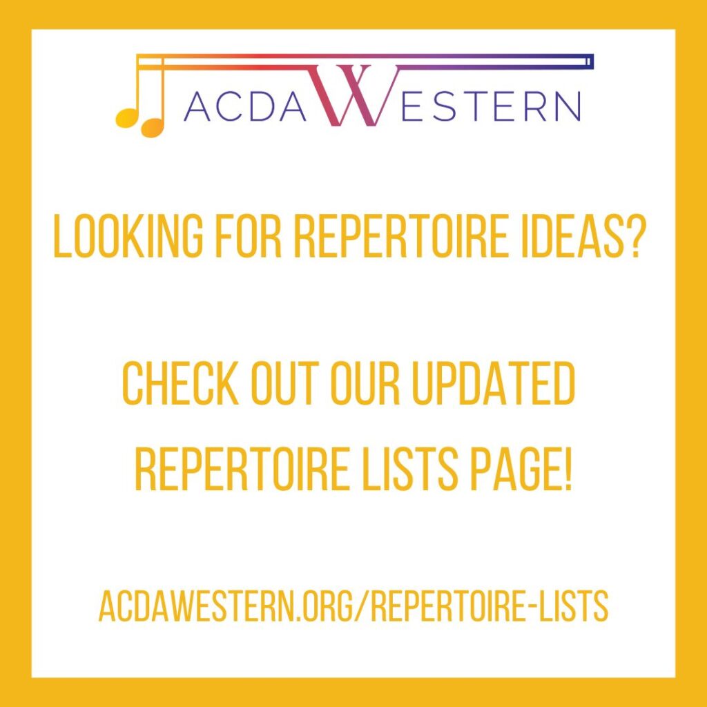 Updated Repertoire Lists - ACDA Western Region